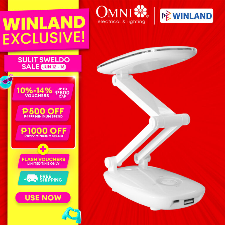 Omni by Winland Super Bright LED Desk Table Lamp PLUS Power Bank ...