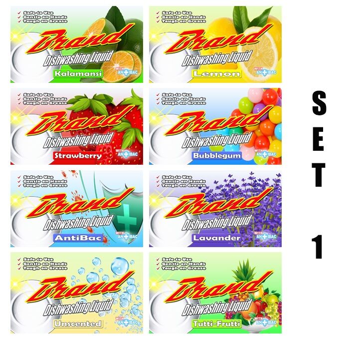 10 pages Customized Waterproof Vinyl Sticker For Dishwashing Liquid A4 ...