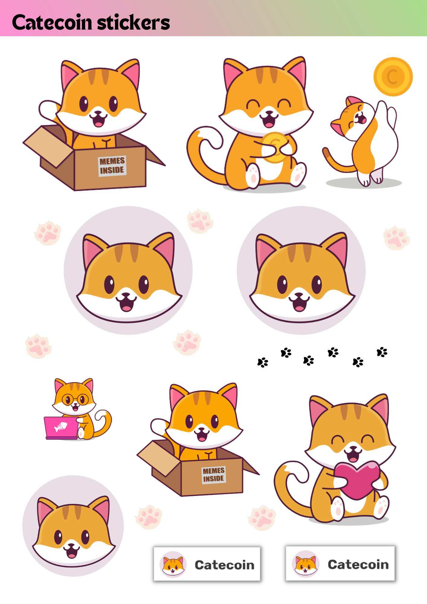 Crypto Stickers inspired Catecoin memecoin in glossy vinyl | Lazada PH