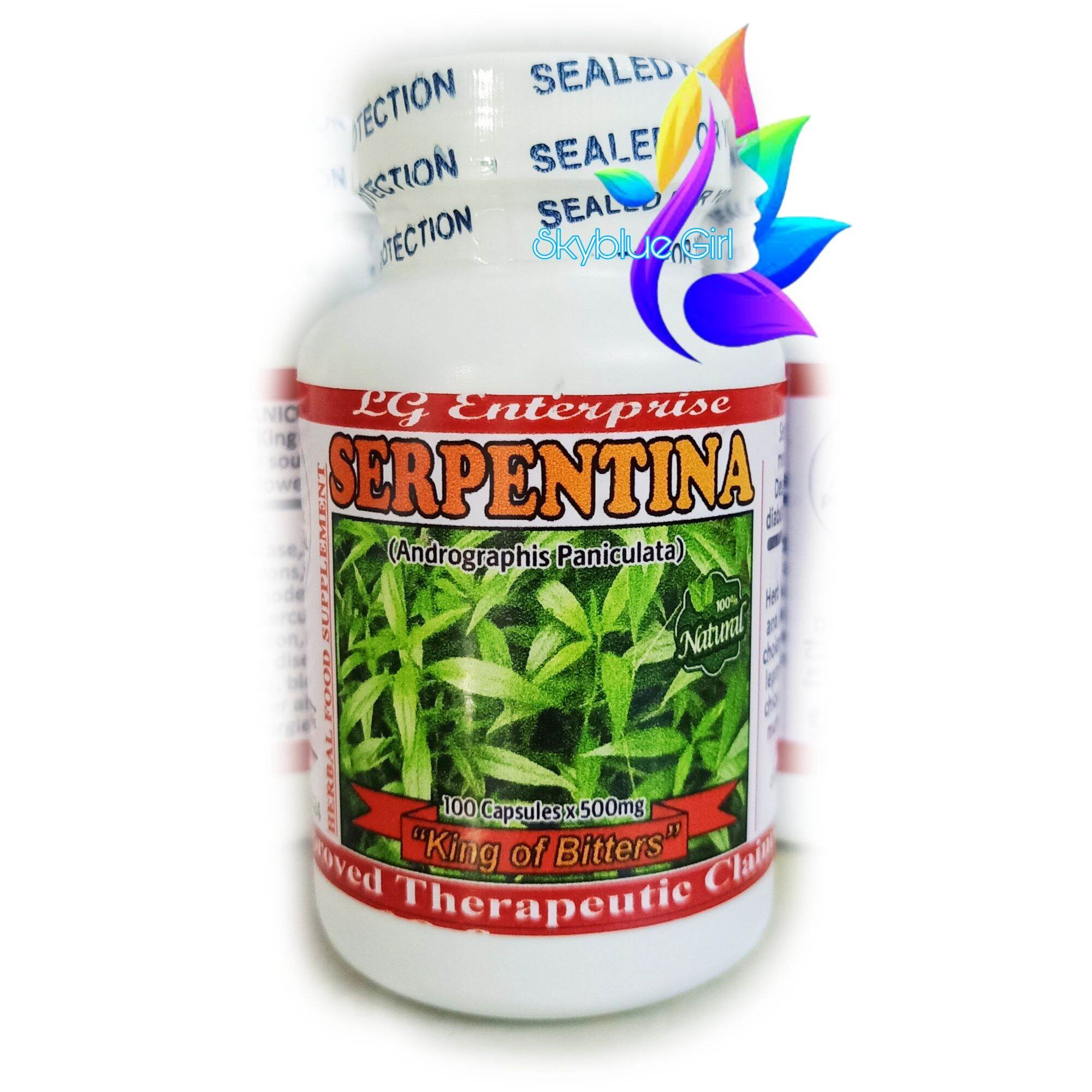 Serpentina Capsules Herbal Food Supplement (100 Capsules x 500mg ...