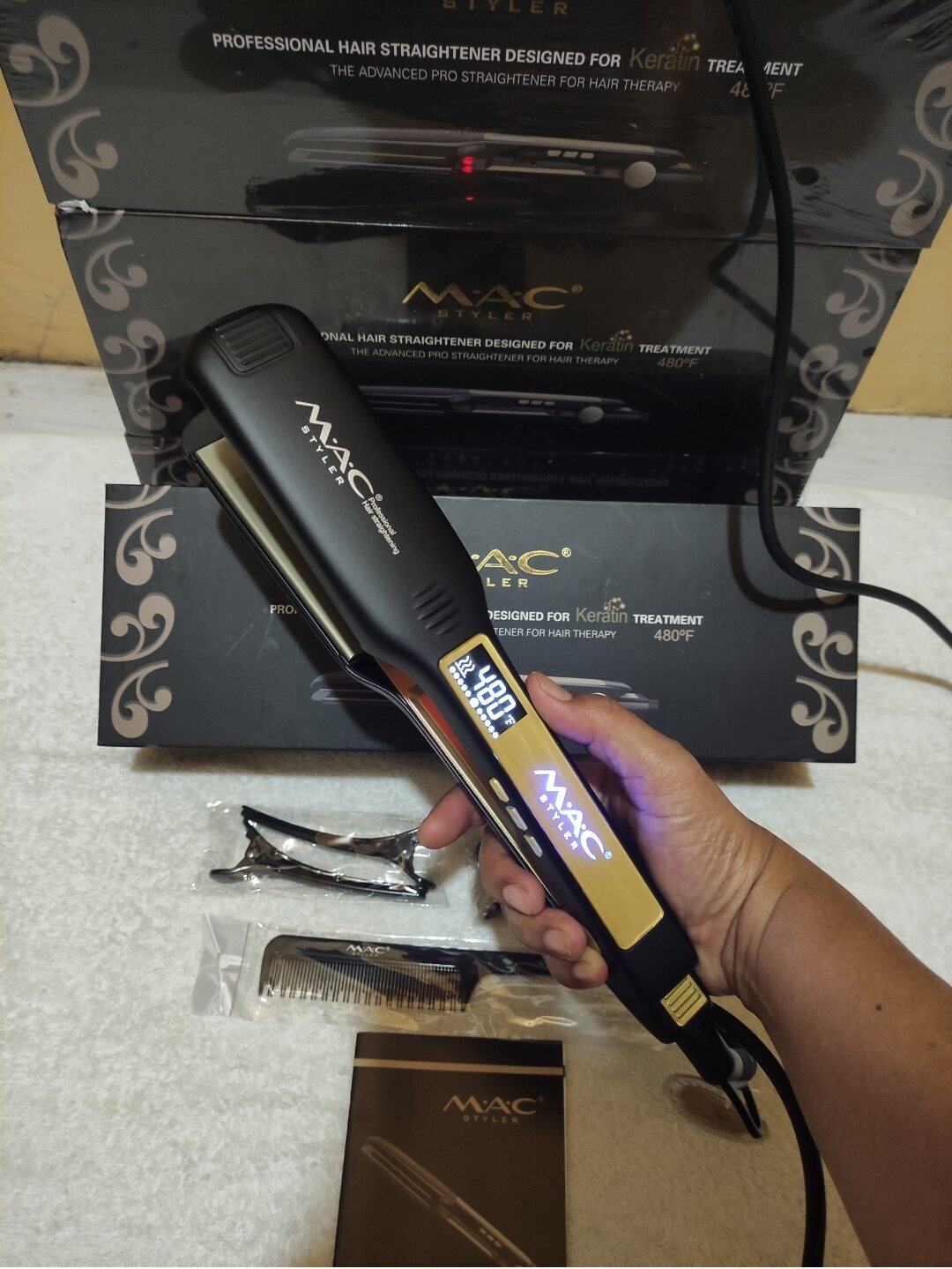 Mac Styler Hair Iron for Professional/Salon 480°F Nano Titanuim Plate ...