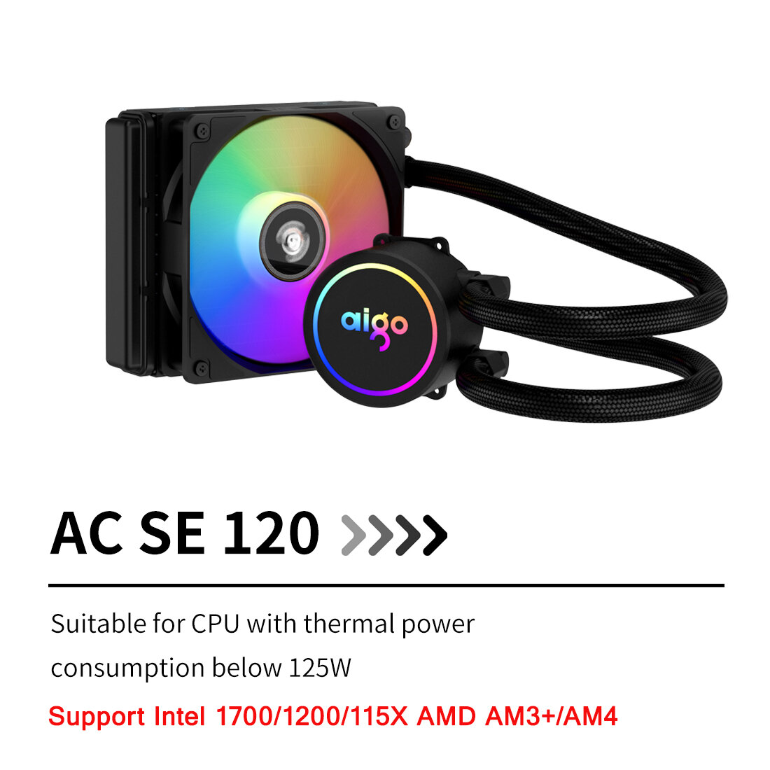 Aigo White Water Cooler CPU Cooling computer RGB Water Cooling Heatsink ...