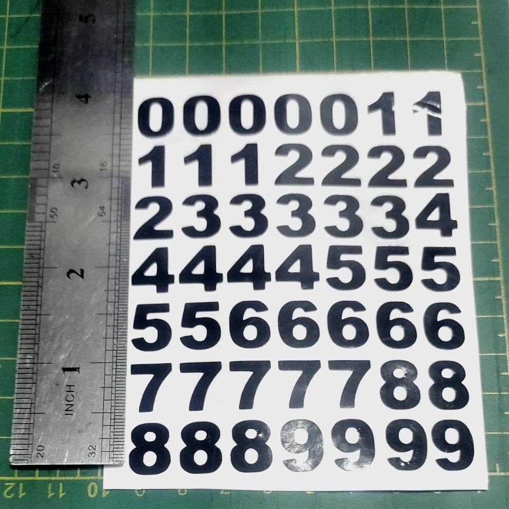 Number Decal Stickers (half inch height) Waterproof | UV Proof | Lazada PH
