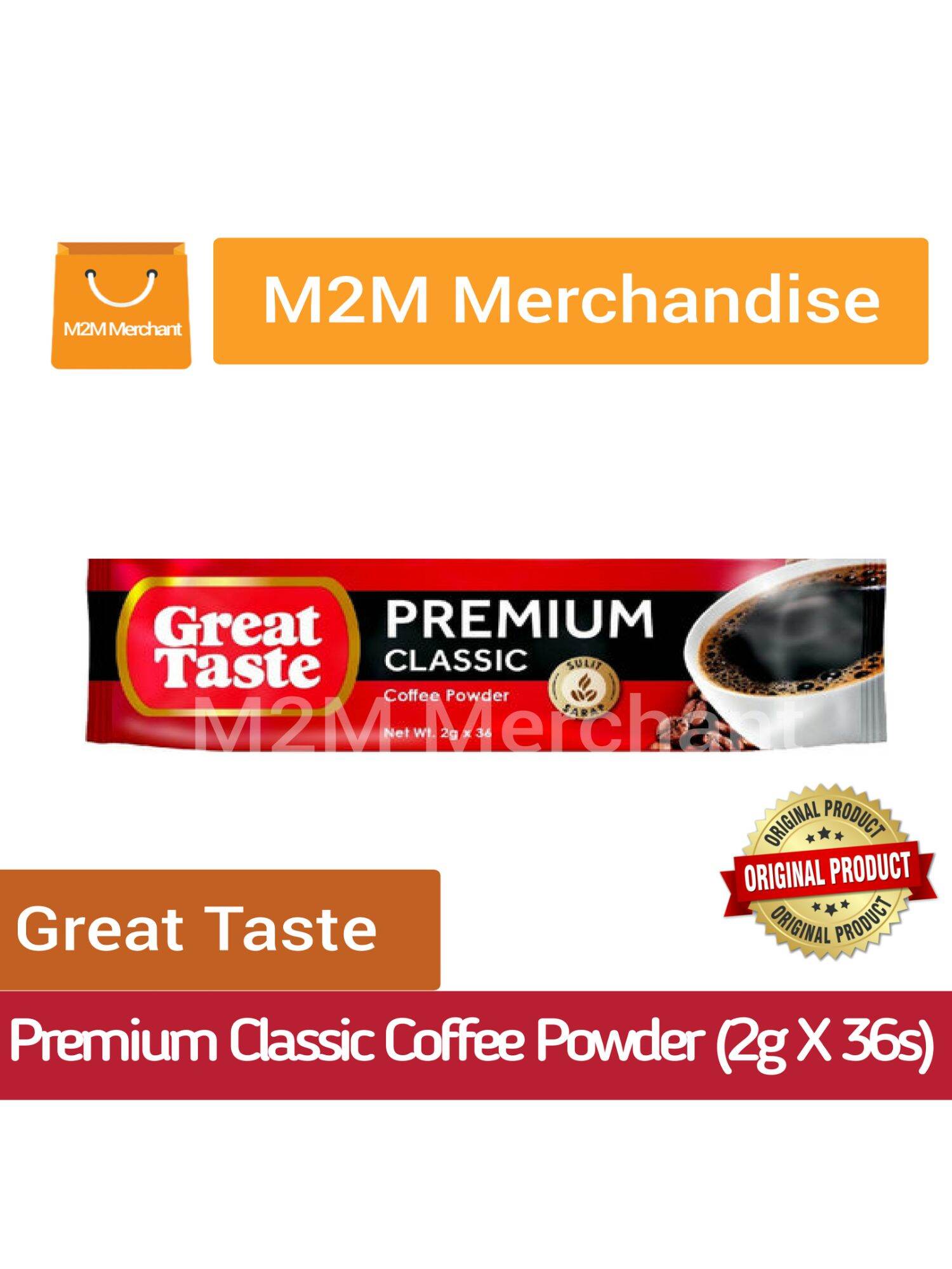 Great Taste - Premium Classic Coffee Powder (2g X 36s) sticks | Lazada PH