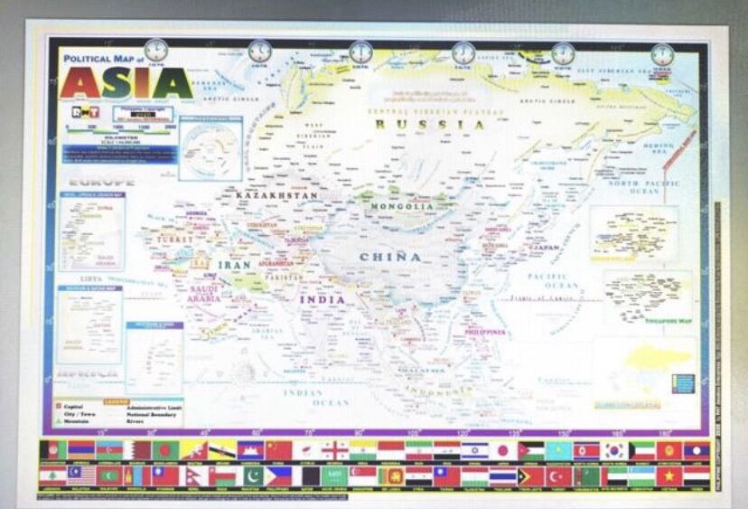 Asia Map (12x17.5 inches) with Sealed Plastic | Lazada PH