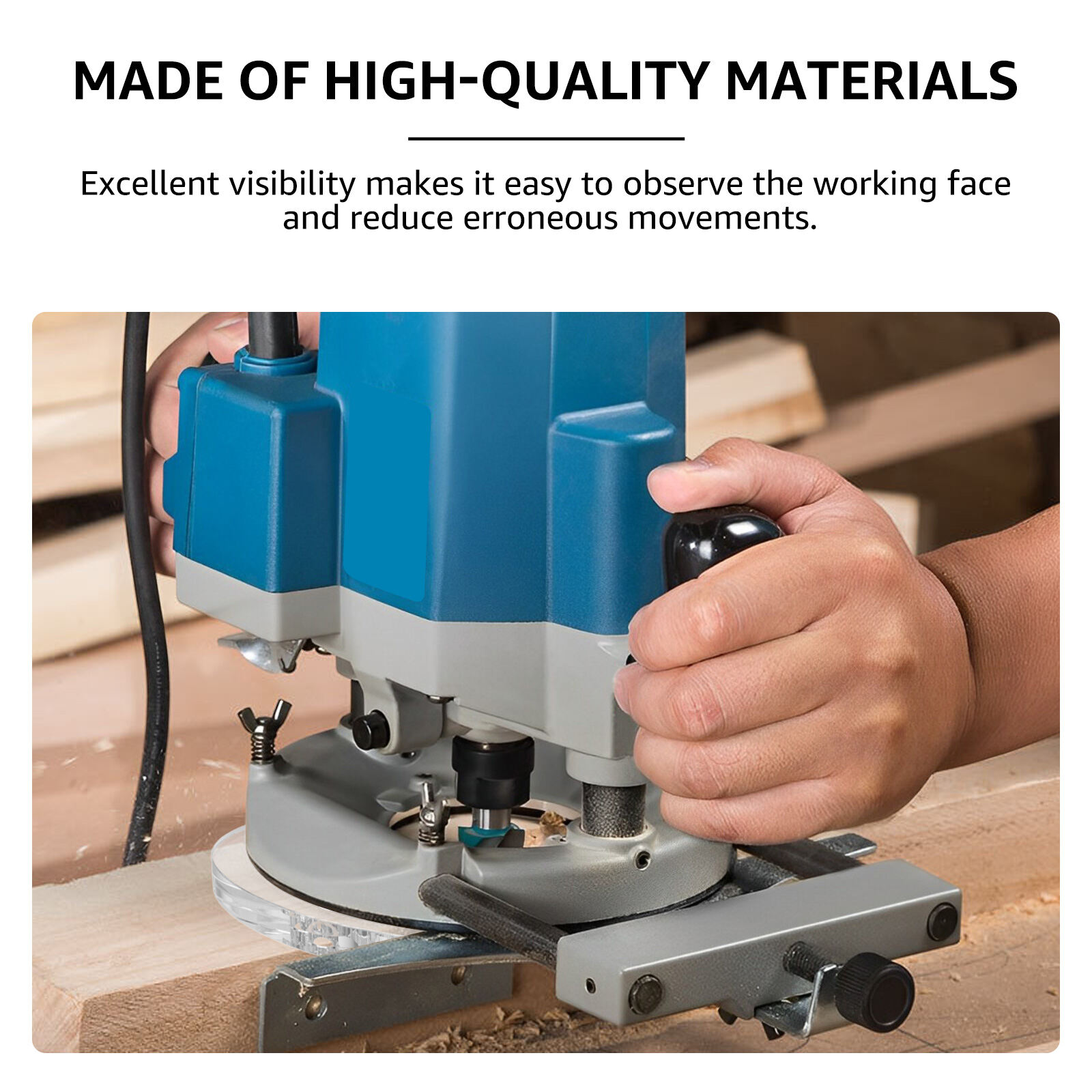 6.5in Clear Acrylic Router Base Plate Woodworking Auxiliary Tool ...