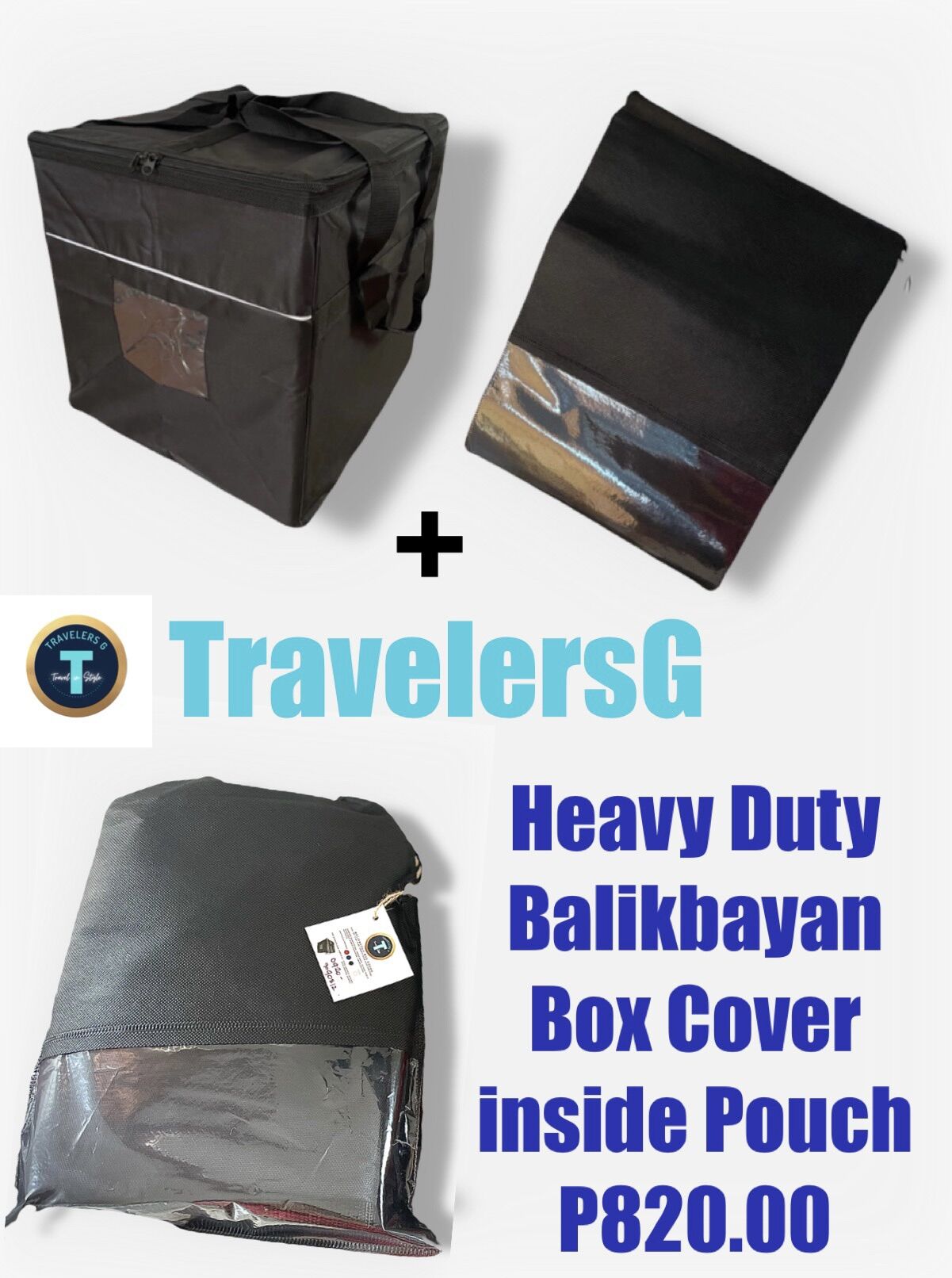 Heavy Duty Balikbayan Box Cover with Pouch (Black) | Lazada PH