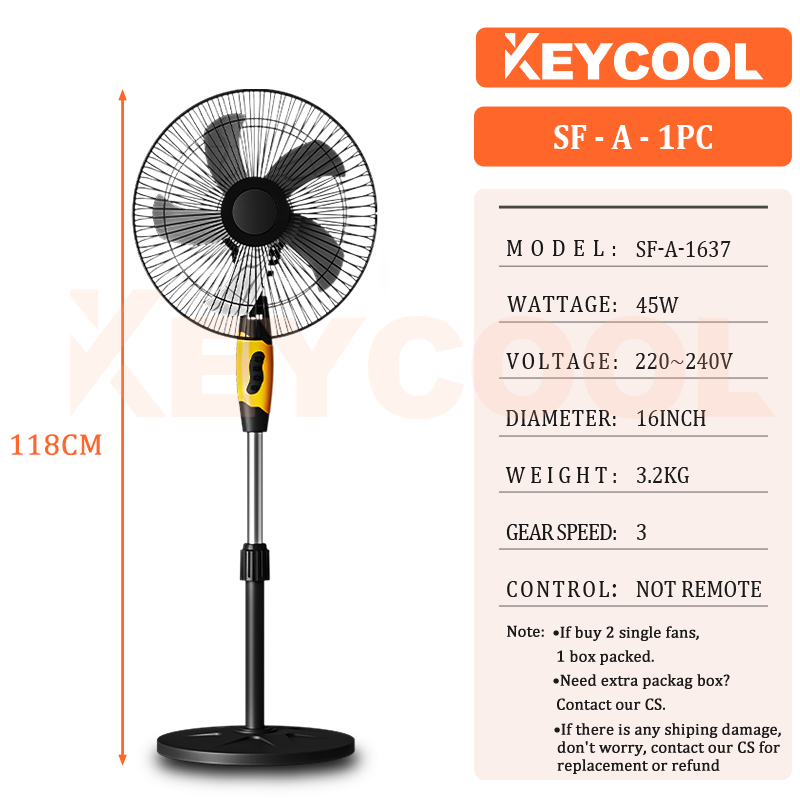KEYCOOL💎Electric fan stand fan 16 inches 5-blade vertical fan Super ...