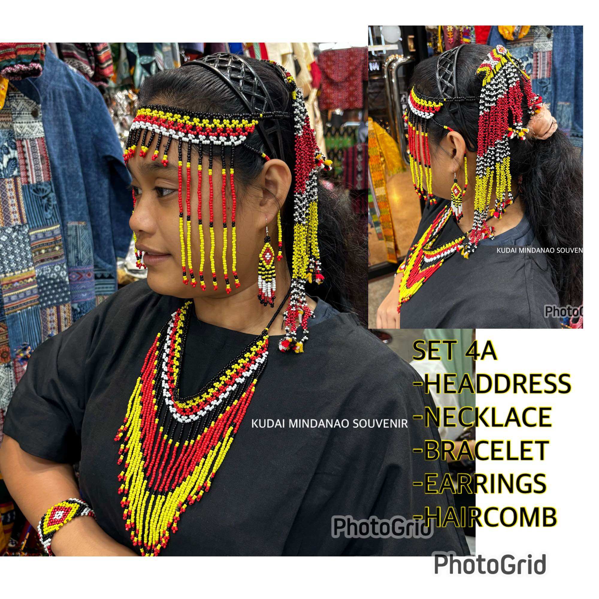 ETHNIC T-BOLI ACCESSORIES SETS | BEADED HEADRESS AND NECKLACE ...