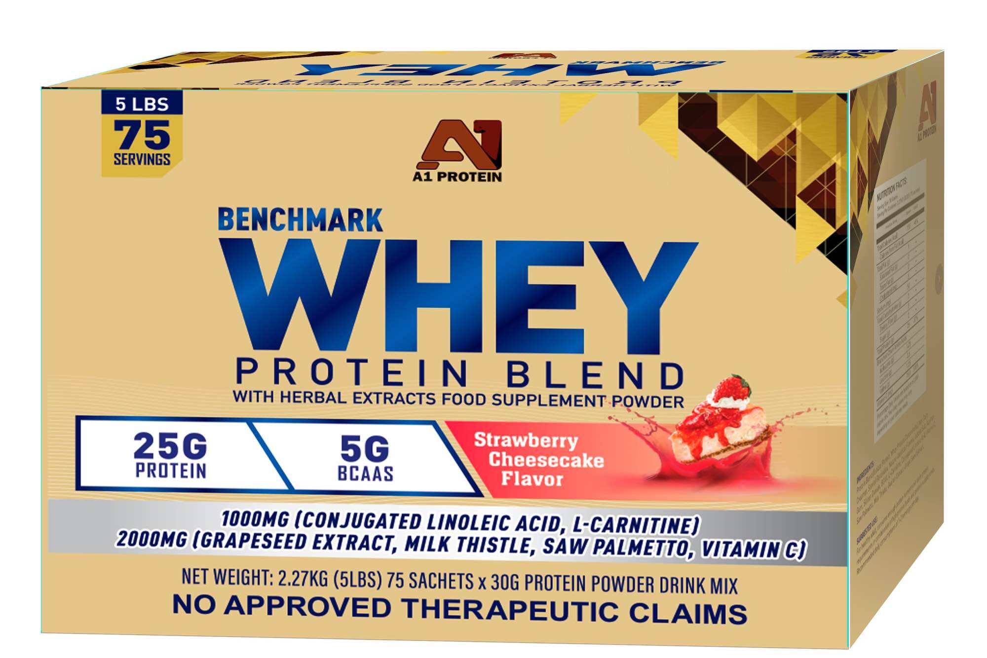A1 PROTEIN BENCHMARK 100% WHEY PROTEIN BLEND 5lbs 75 SERVINGS (NEW ...