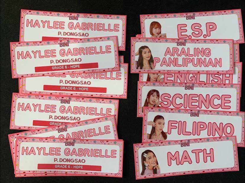 BINI Notebook Stickers Subject Stickers Name Label and LAMINATED ...