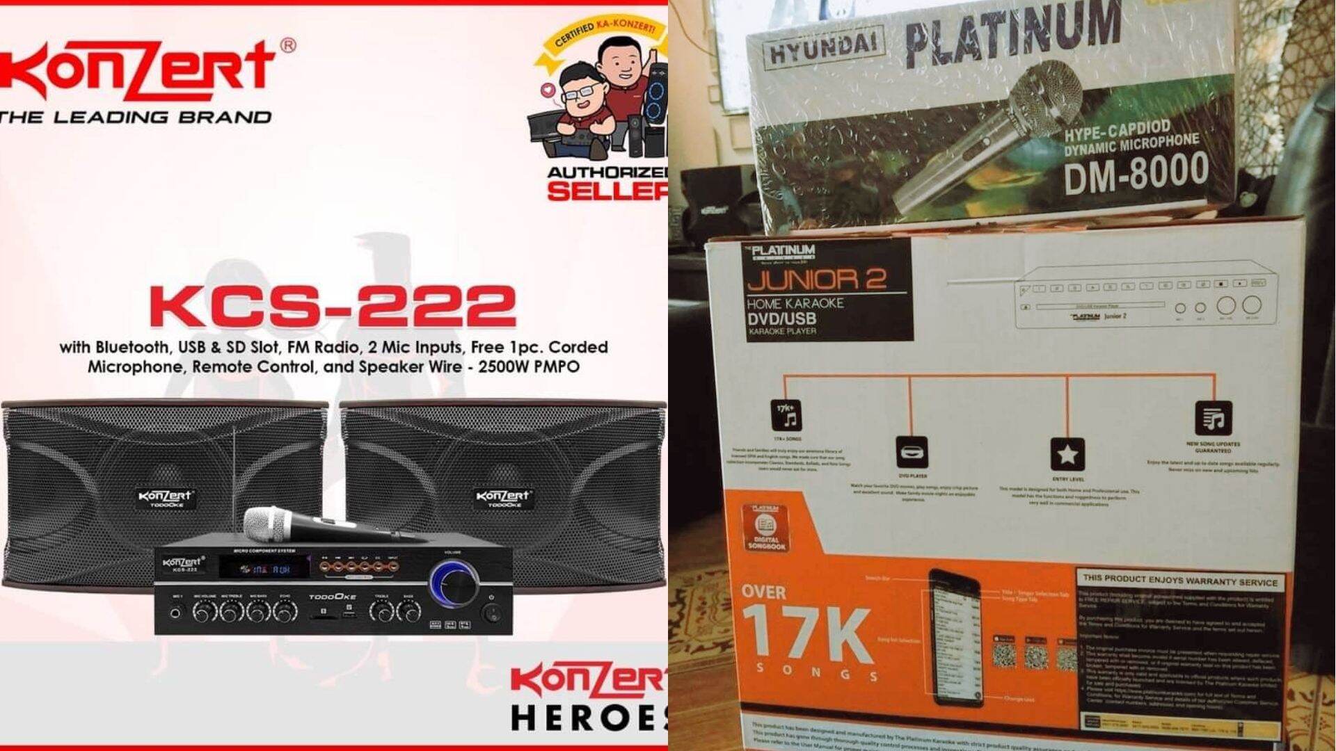 VIDEOKE SET KONZERT KCS-222 & PLATINUM JR. 2 | Lazada PH