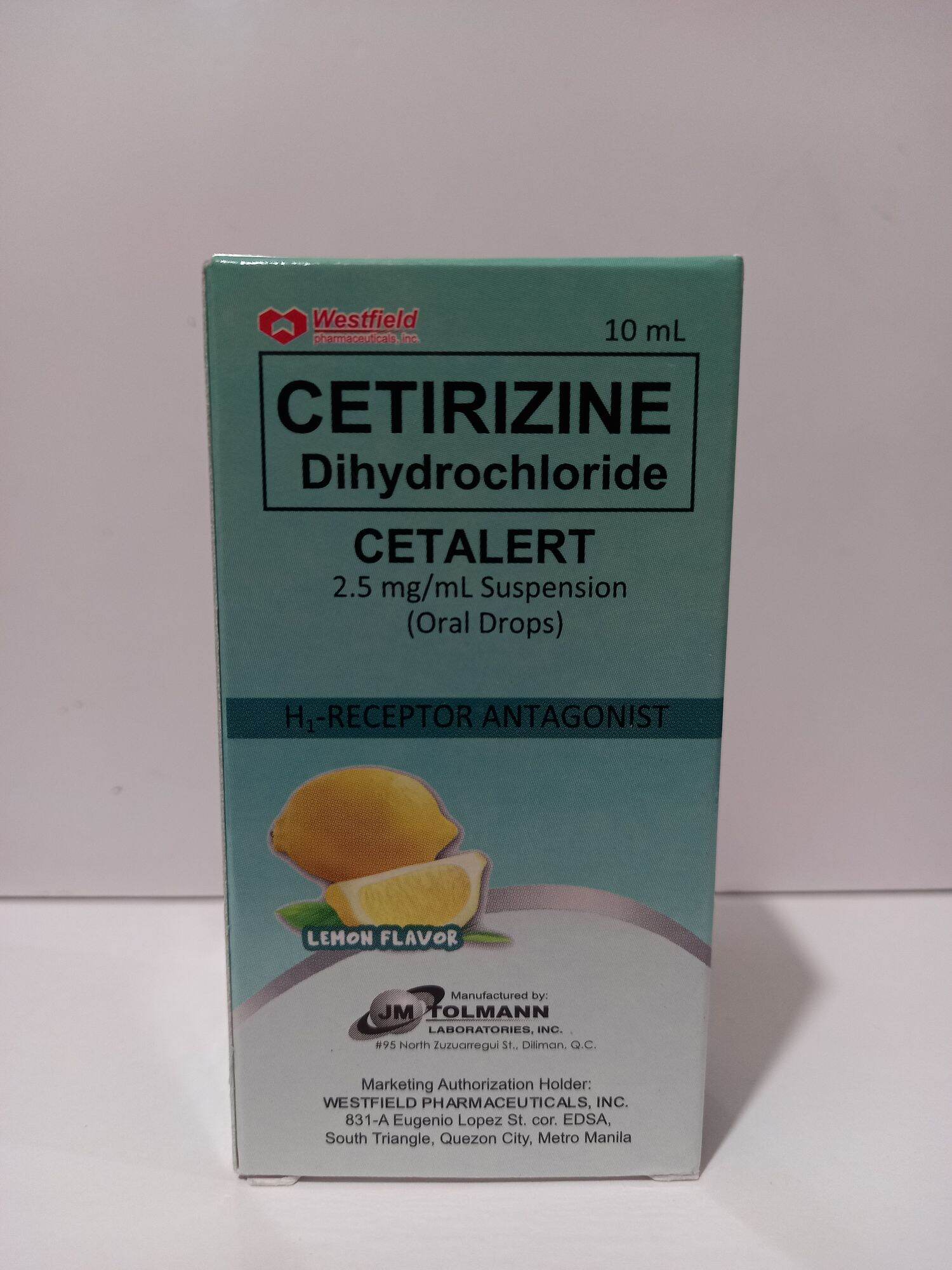 CETIRIZINE DROPS CETALERT 10ML 2.5MG/ML ORAL DROPS LEMON FLAVOR | Lazada PH
