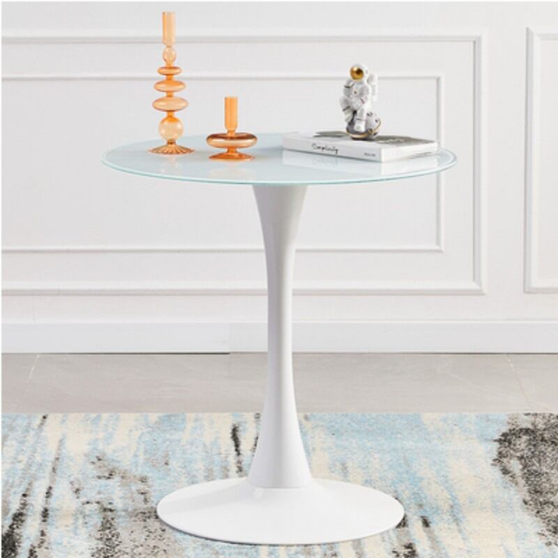 Round Table Simple Tulip White Negotiation Table Coffee Milk Tea Shop ...