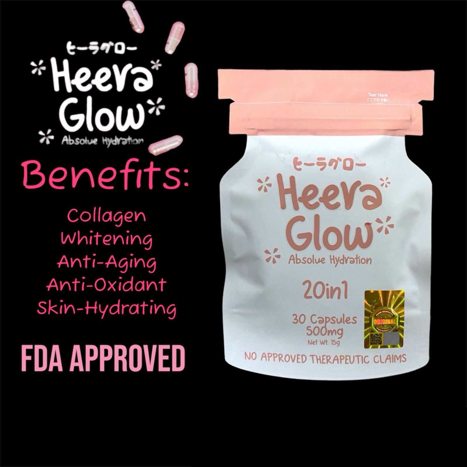 Heera Glow 20in1 Glutathione Absolue Hydration Collagen 30 Capsules ...