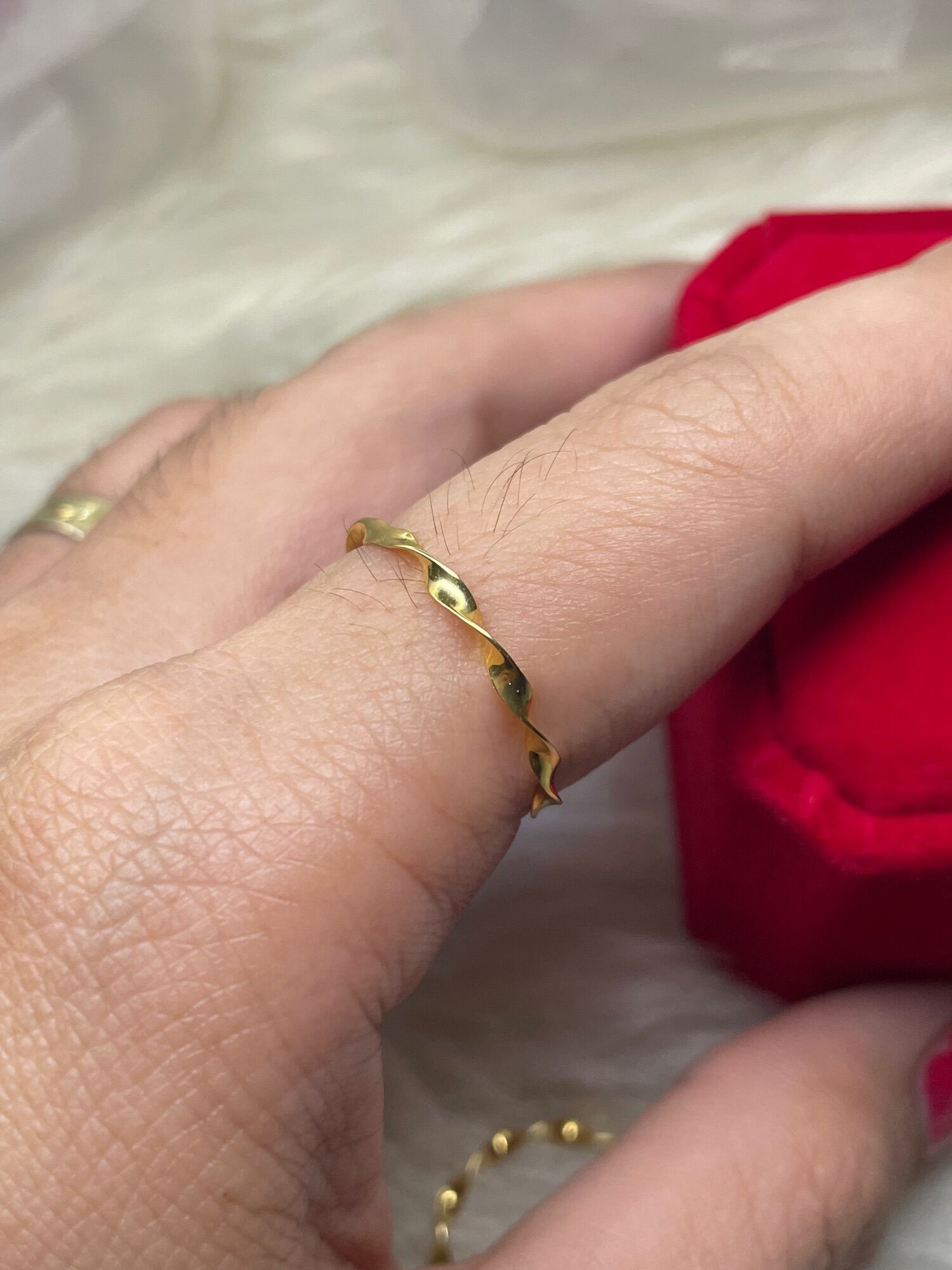 minimalist twisted ring 18k saudi gold pawnable ️ | Lazada PH