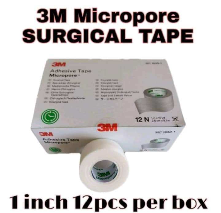 3M Micropore Surgical Tape 0.5 Inch, 1 Inch & 2 Inches ( 12 pcs/Box ...