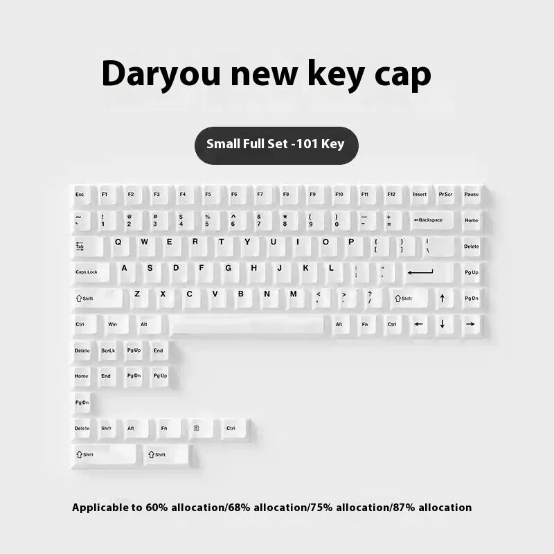 Dareu Ceramic Keycap Set 123 Keys for Mechanical Keyboards Smooth ...
