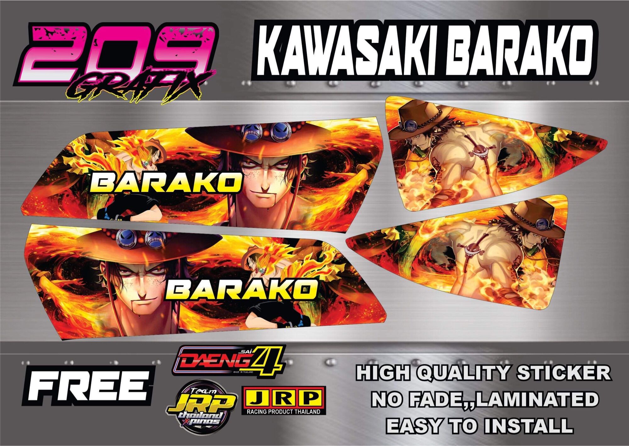 KAWASAKI BARAKO DECAL STICKER | Lazada PH