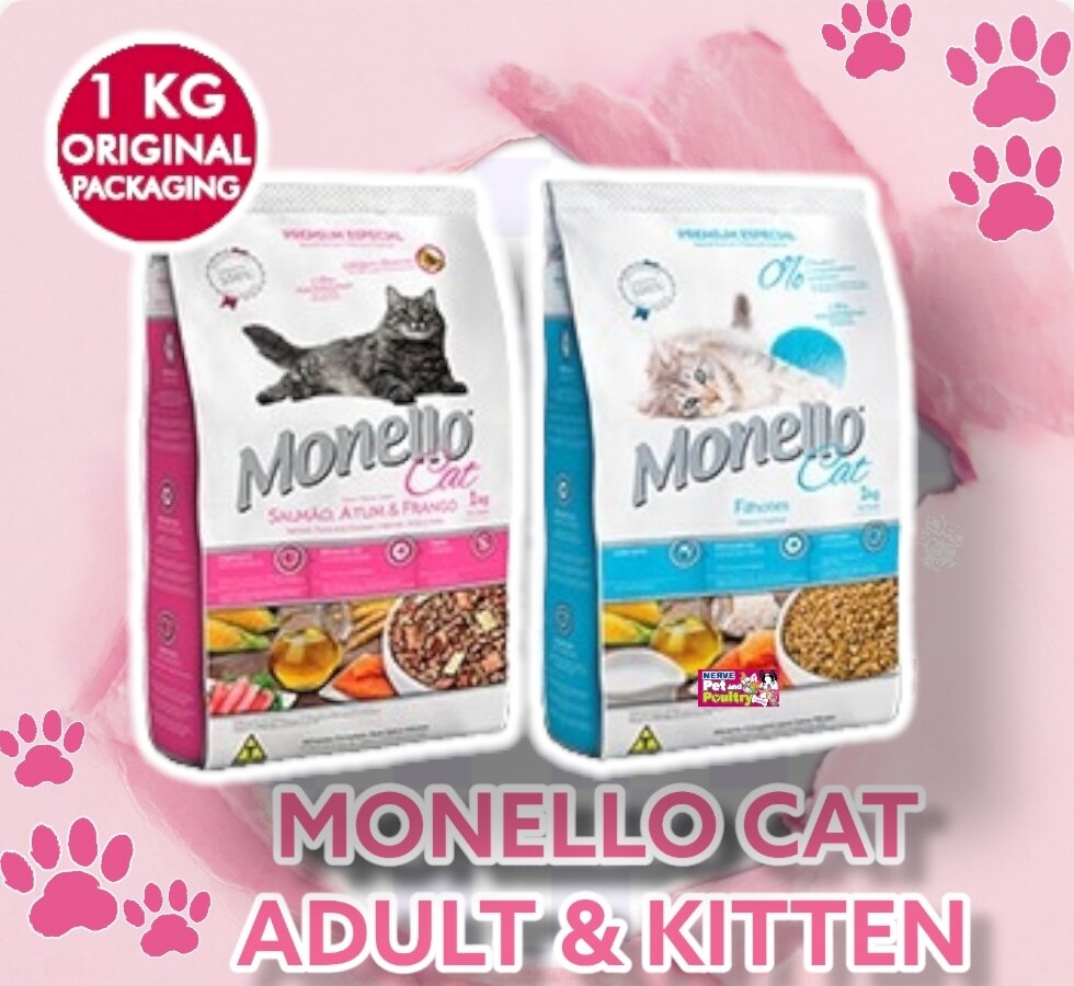 Monello Cat Food Adult & Monello Kitten 1 Kg Original Packaging LOWEST ...