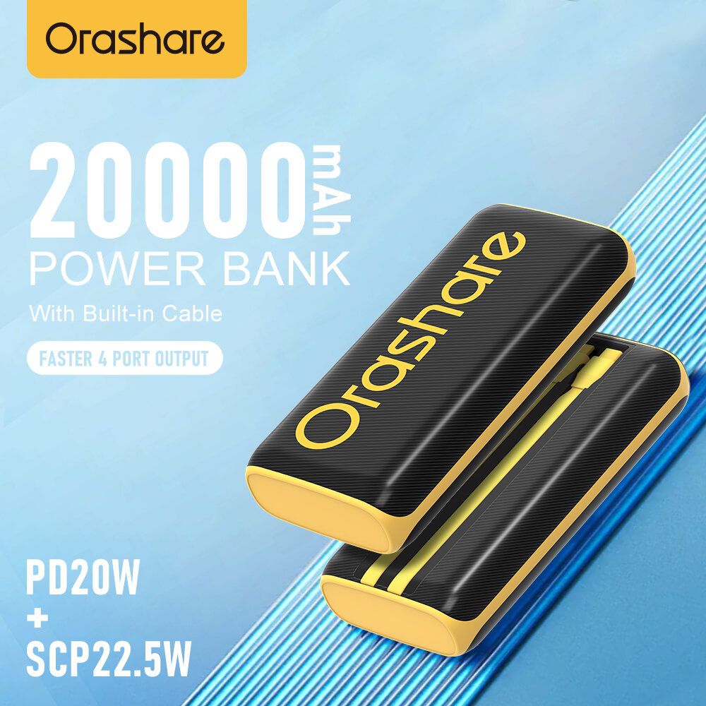 Orashare O20Pro 20000mAh Powerbank 22.5W QC 3.0 Super Fast Charging ...