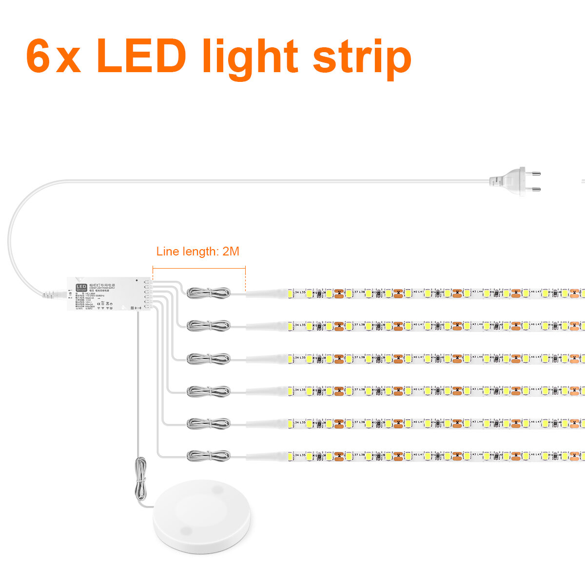 6PCS 12V LED Strip Lights Centralized Control Collector With Penetrable ...