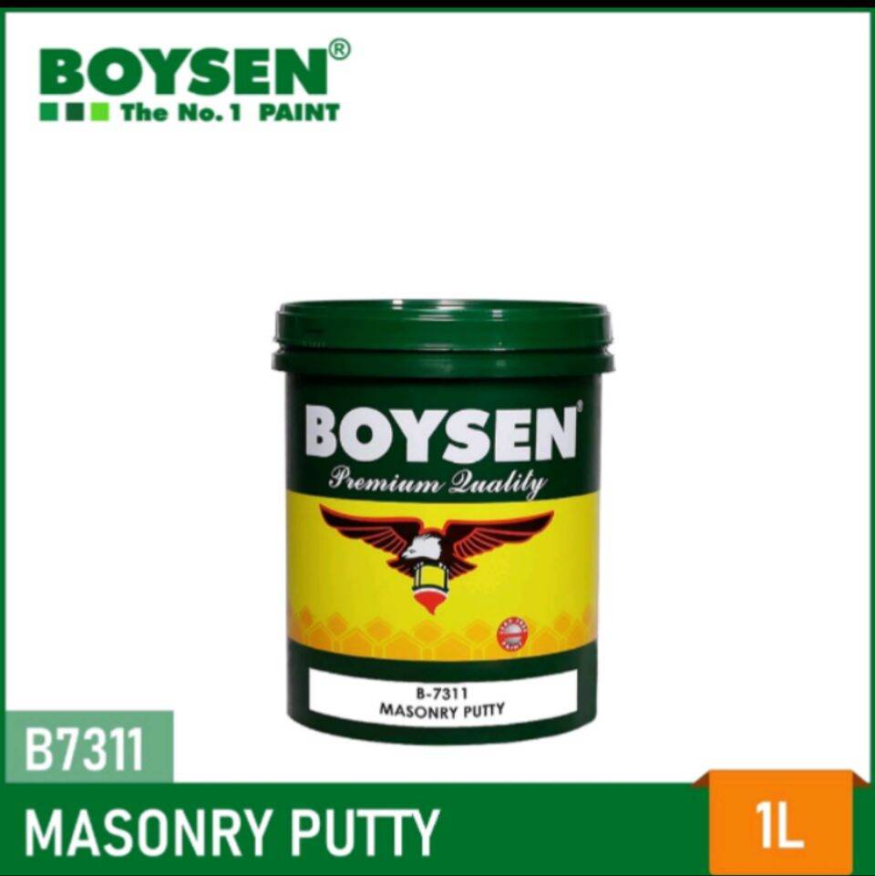 BOYSEN MASONRY PUTTY B7311 LITER / GALLON WATERBASED WALANG AMOY PANG ...