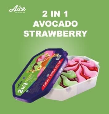Aice Ice Cream 2in1 Avocado Strawberry 800ml | Lazada PH