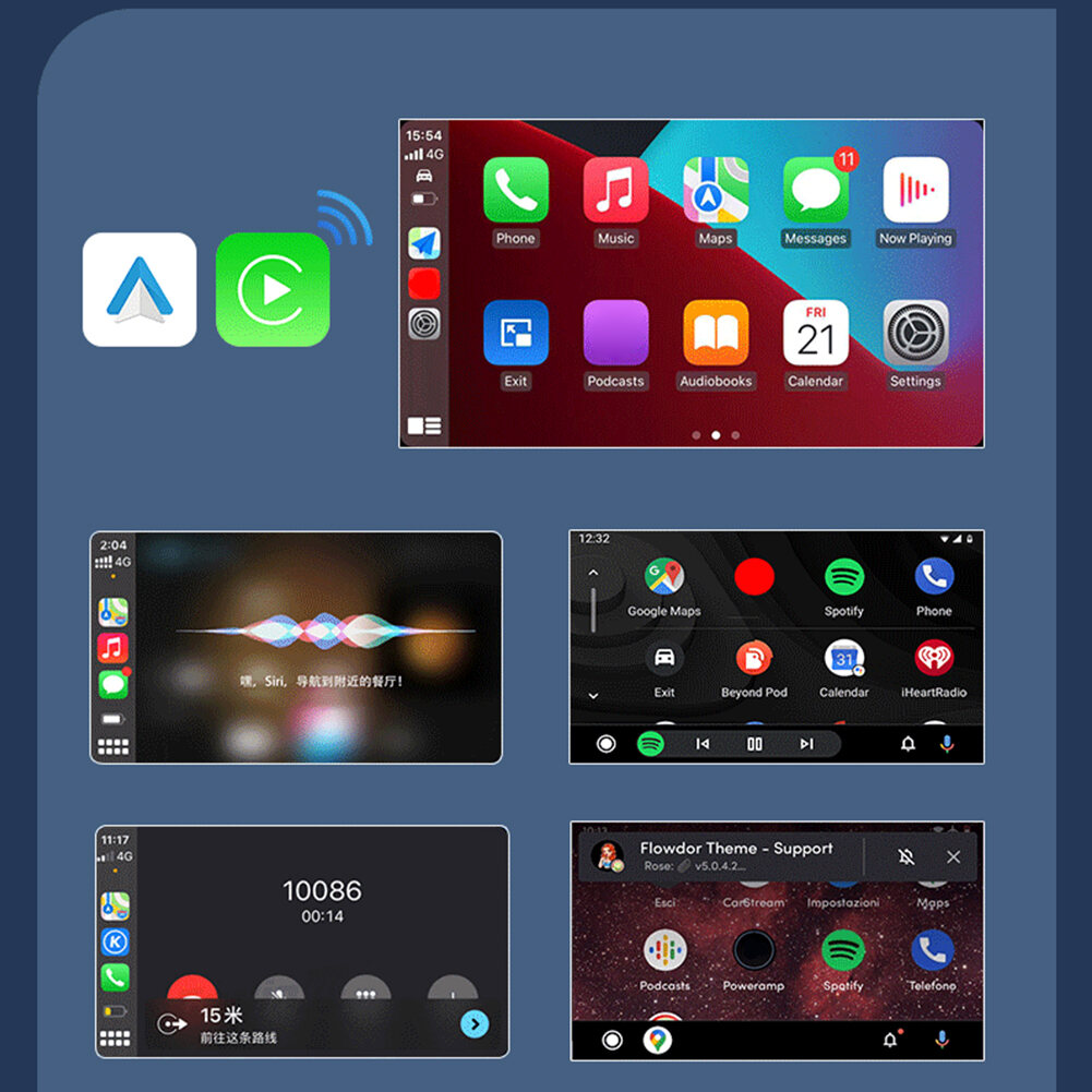 Wireless Carplay Android Auto Adapter 2 in 1 Mini Box Plug&Play ...