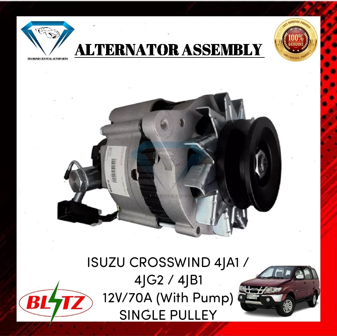 ALTERNATOR ASSEMBLY ISUZU 4JA1/ 4JB1/ 4JG2 W/VACUUM PUMP 12V/70AMPS ...