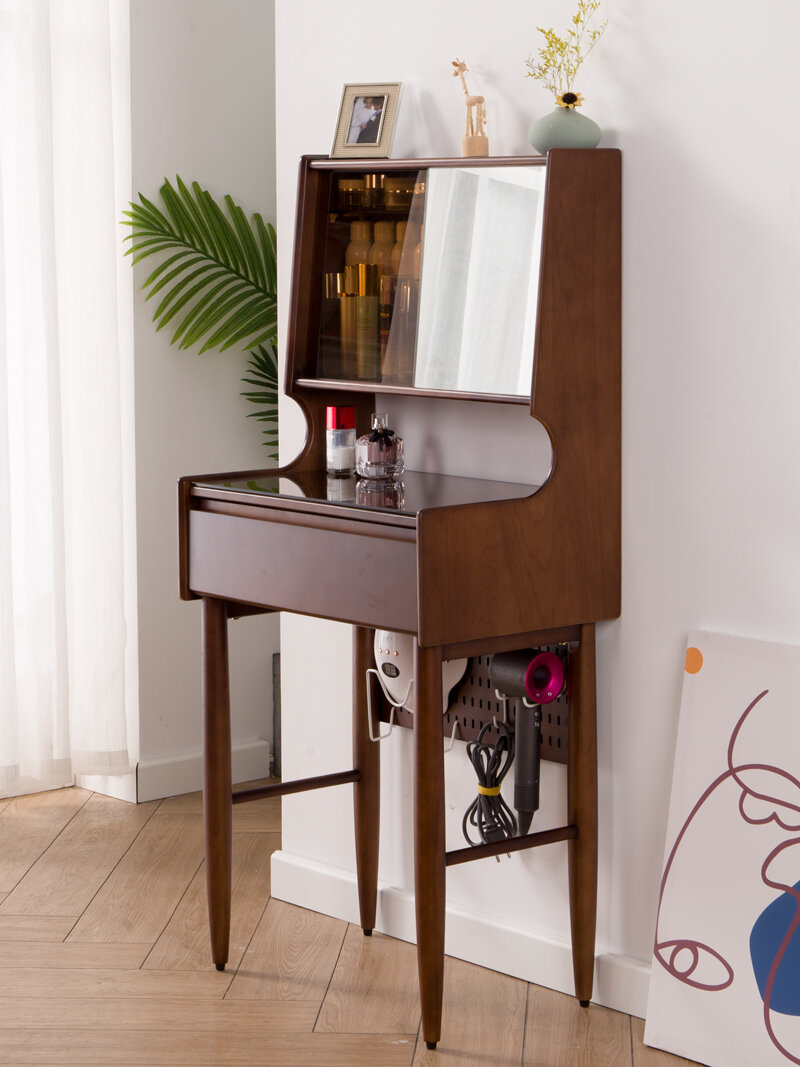 Japanese-Style Solid Wood Dressing Table Bedroom Log Style Dresser ...