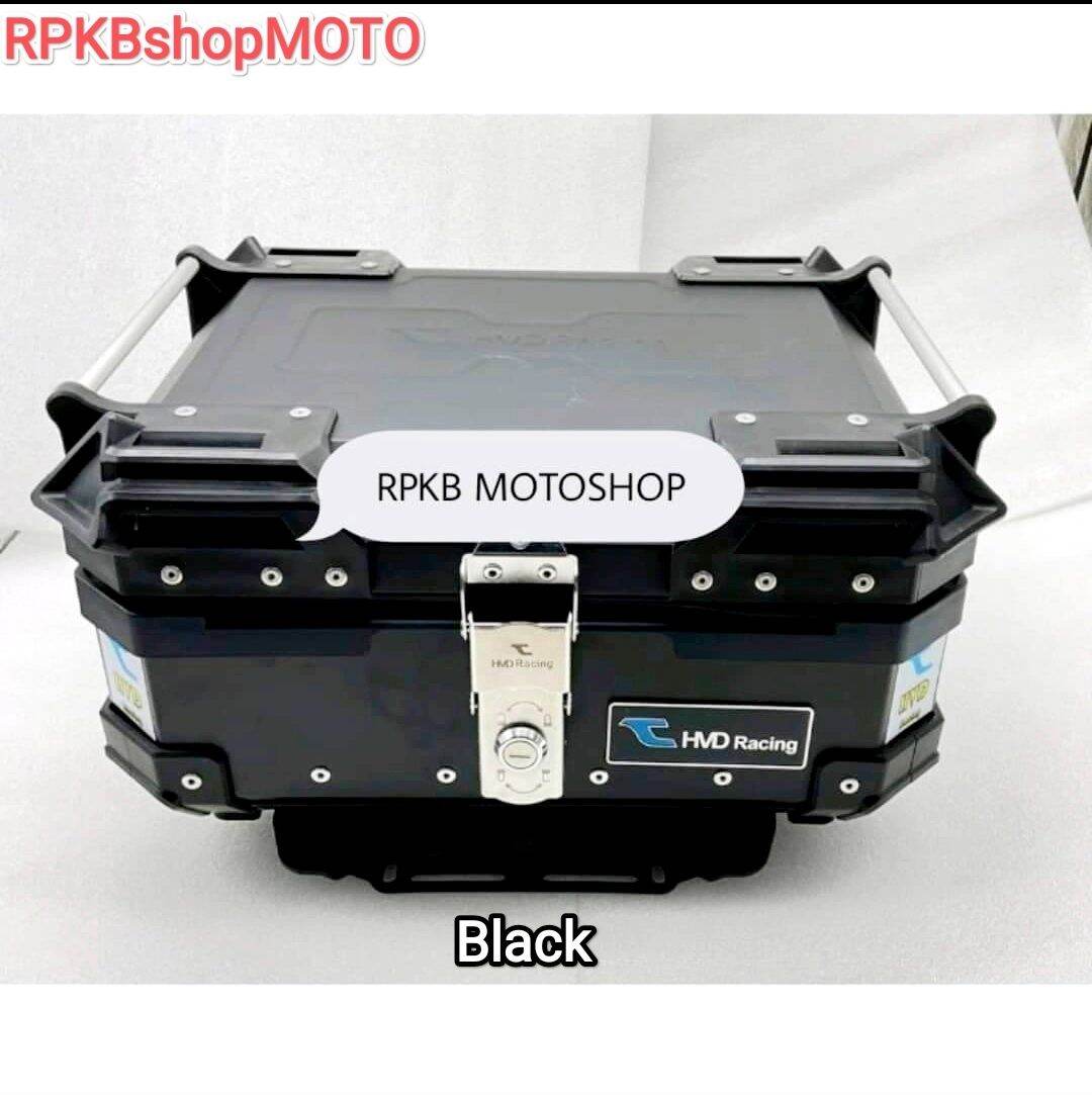 Racing Alloy Top Box 28L and 36L with Base Plate (White/Black/Grey ...