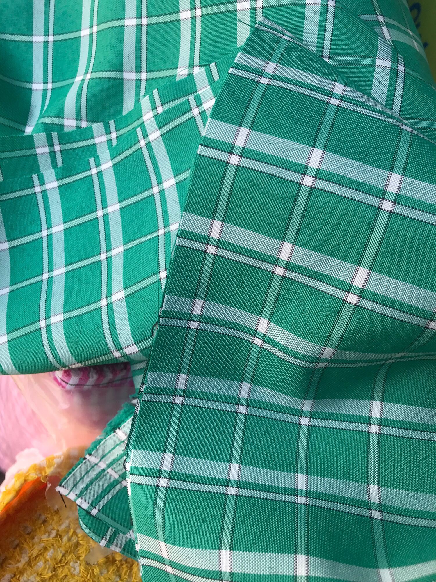 Calahan Checkered Fabric Cloth Tela (60” width, Color: Light Green ...