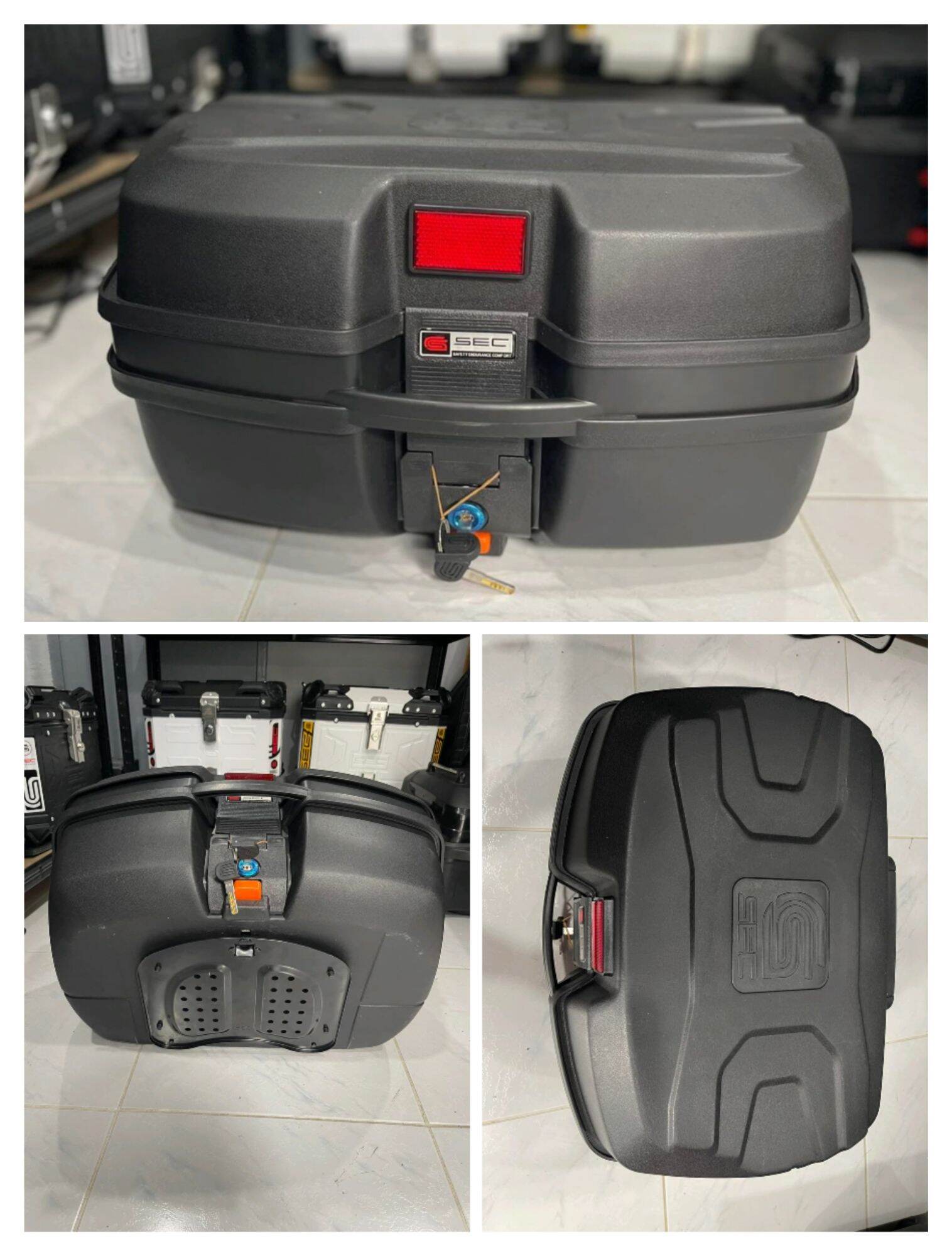 SEC 32L,42L & 45L PLASTIC TOP BOX with Backrest and Baseplate | Lazada PH