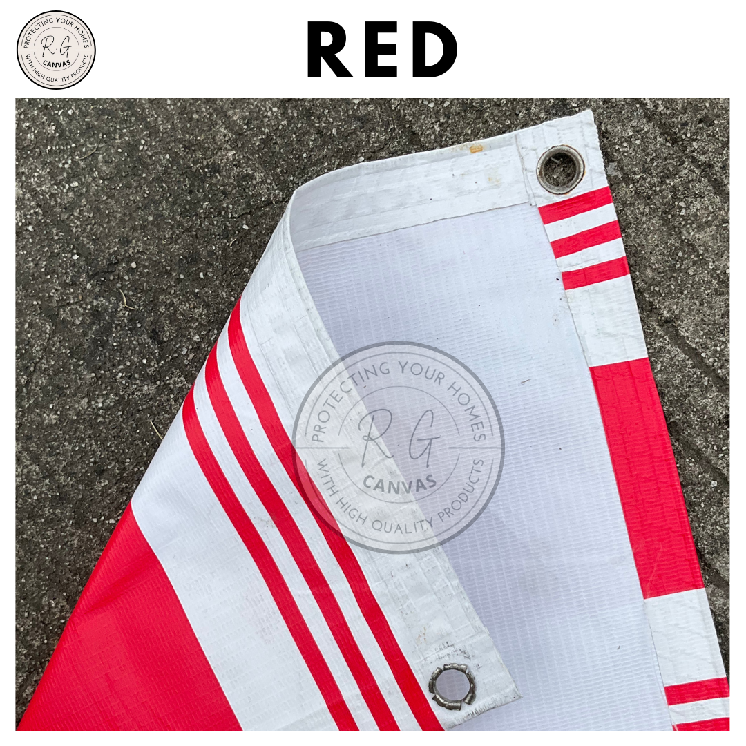 STRIPES WITH ROPE 6x8FT ROLL UP AND DOWN STRIPES ORIGINAL PVC TARP 100% ...