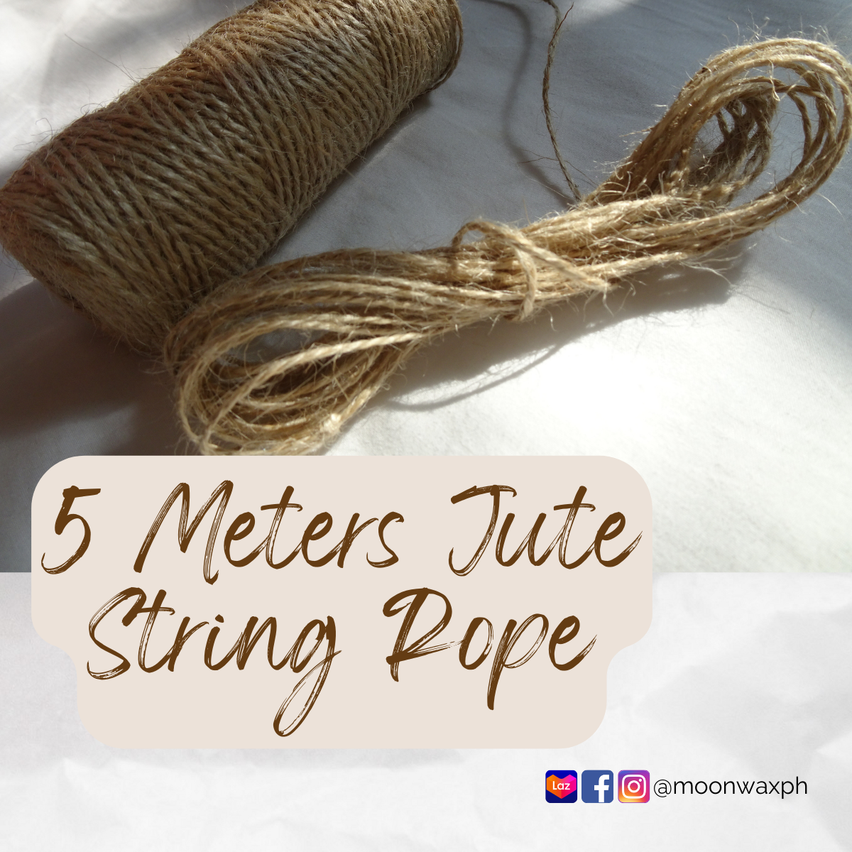 5 METERS LOCAL ROPE ABACA HEMP JUTE STRING DIY Invitations Craft Gift ...