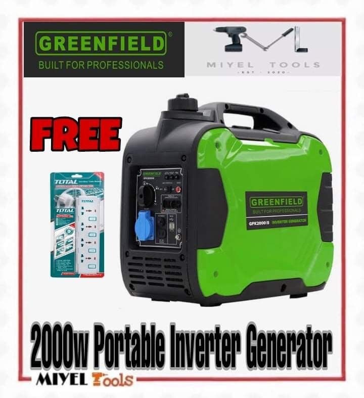 Greenfield 2000w Ultra Silent Gasoline Portable Inverter Generator with ...