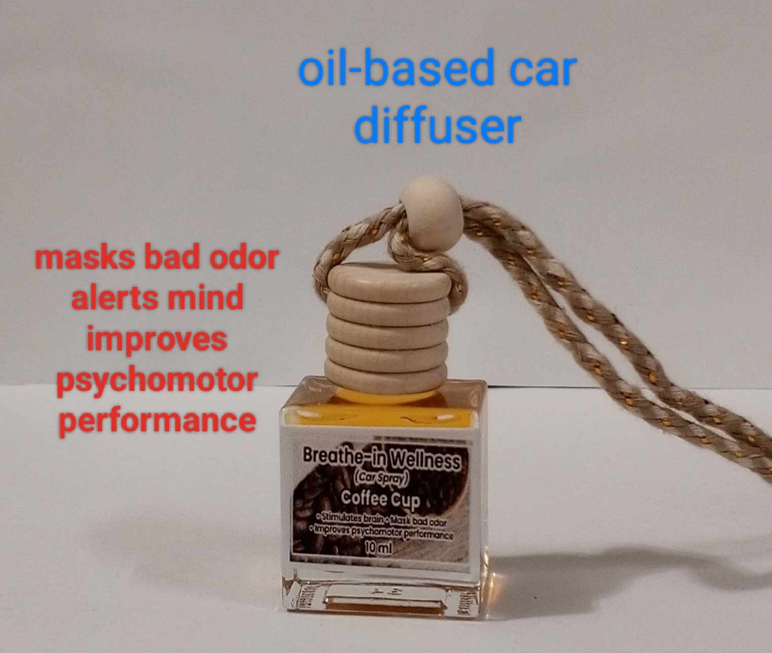 hanging oil-based car diffuser, coffee cup, 10ml; premium quality ...