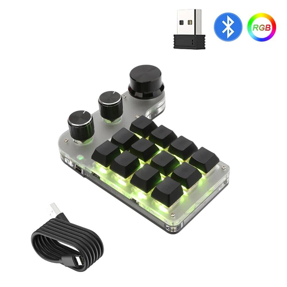 Programming Macro Custom Keyboard 2.4G/Bluetooth/USB 3 Mode RGB Mechanical Keyboard Gaming DIY ...