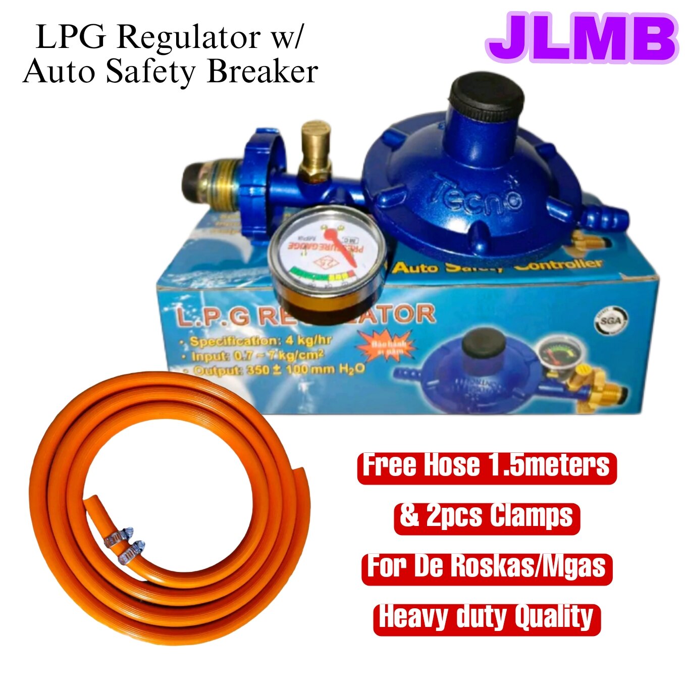 LPG REGULATOR BIG HEAVY DUTY WITH AUTO SAFETY GAS CONTER AND PRESSURE ...