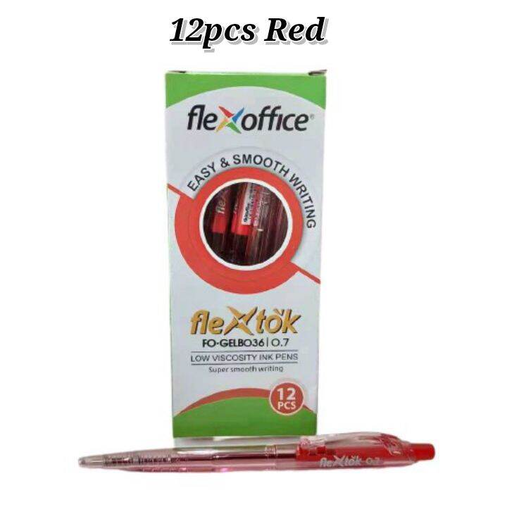 12 Pieces Flexoffice Flextok Low Viscosity Ink Pens 0.7 Ballpoint ...