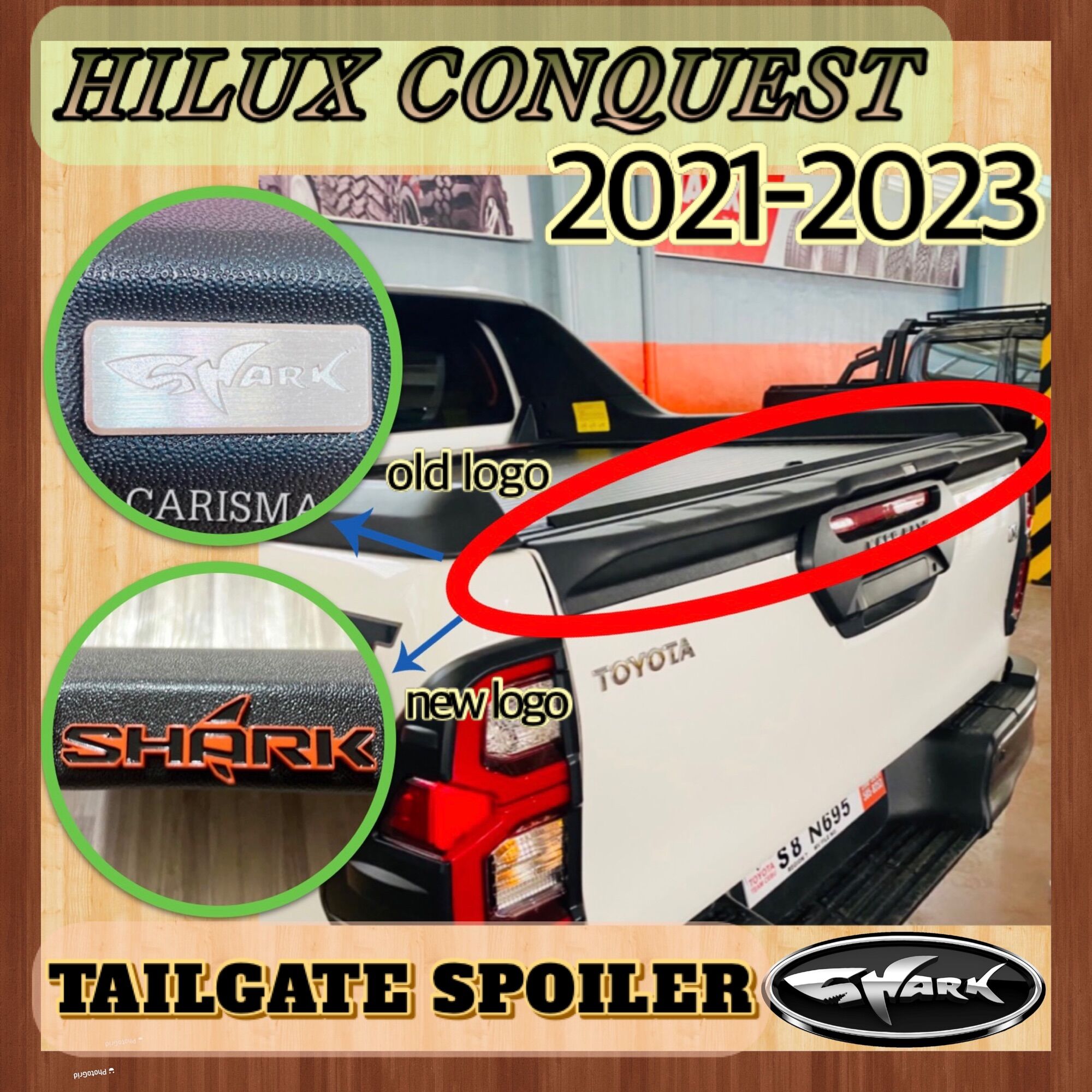 TOYOTA HILUX CONQUEST 2021-2023 SHARK TAIL GATE SPOILER | Lazada PH