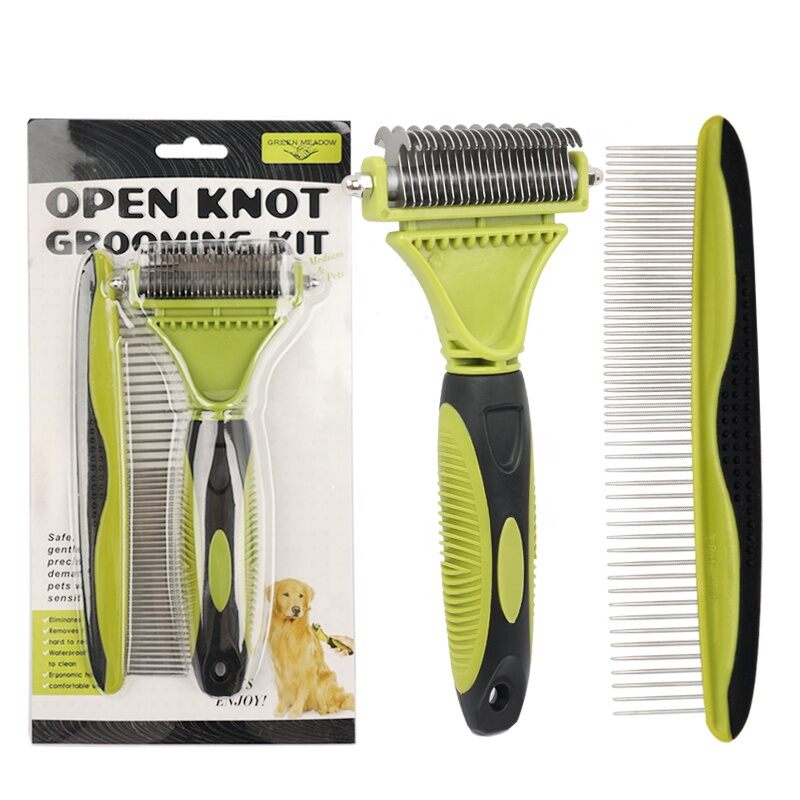 2 in 1 Pet Combs for Dogs and CatsDefluffing and Knotting CombsDual ...