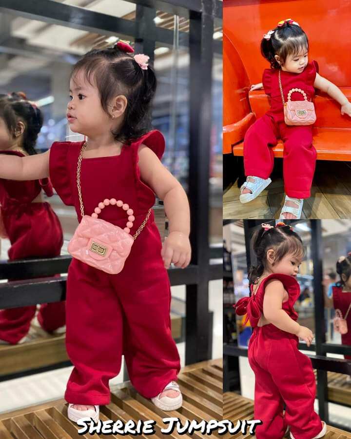 Sherrie baby girl jumsuit( fit 1 -3 yrs old small) model 2 yrs old ...