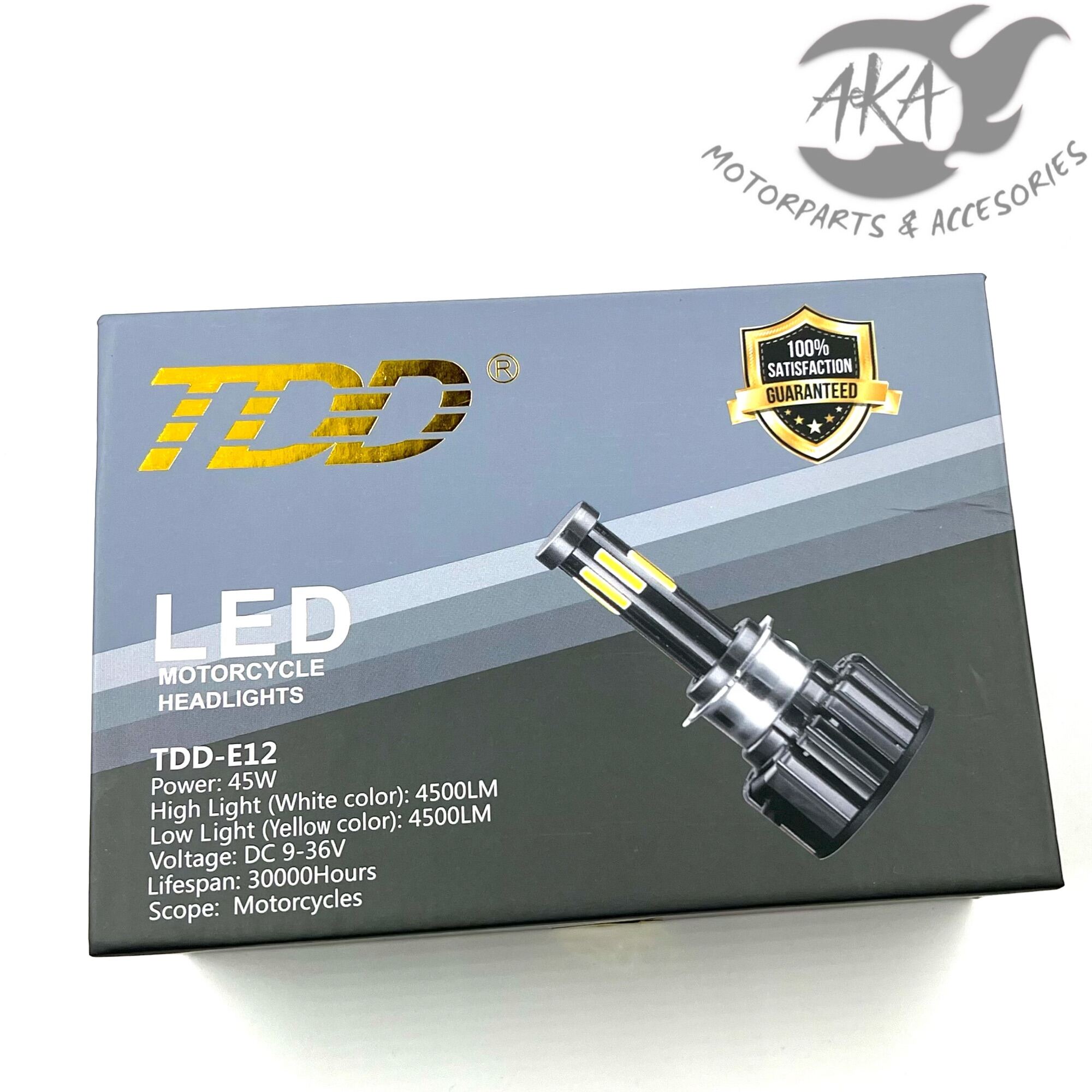 TDD E12 45WATTS MOTORCYCLE LED LIGHT HEADLIGHT DUAL COLOR WHITE+YELLOW ...