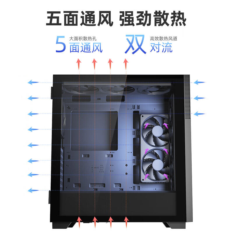 Aigo F40 Case Desktop Computer Host Water-Cooled MATX White Mid-Tower ...