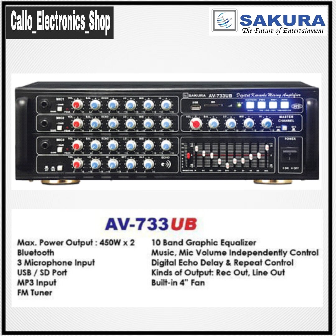 Sakura AV 733US 450 X 2 WATTS Karaoke Mixing Amplifier with USB and SD Port/Original | Lazada PH