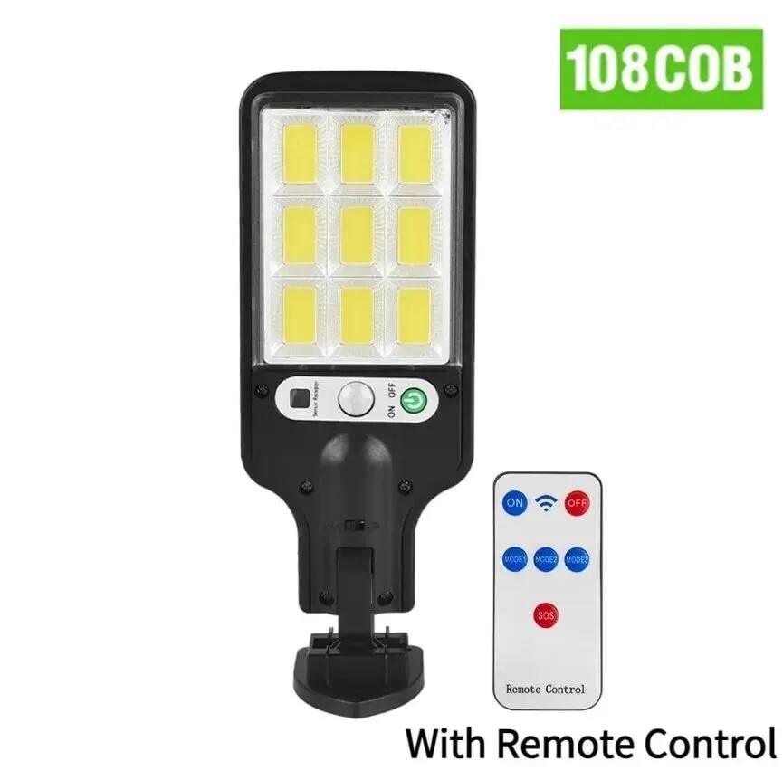 108 COB Sensor Street Lamp 3 Light Modes Outdoor Waterproof Security ...