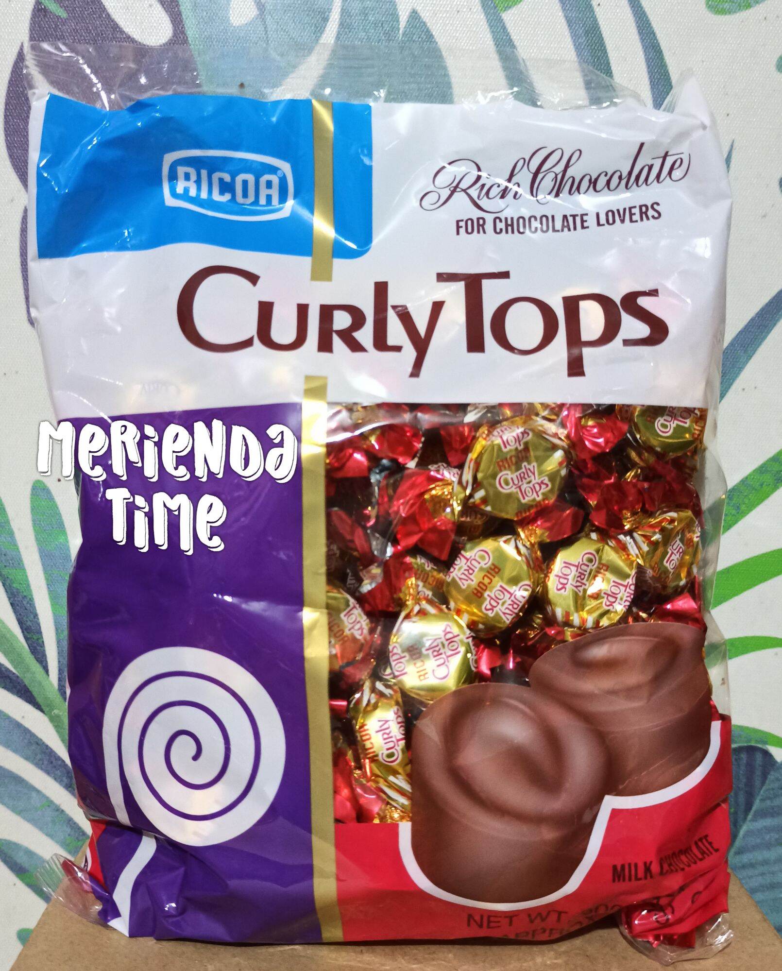 CURLY TOPS - Ricoa Curly Tops Milk Chocolate pack 500g (approx. 100pcs ...