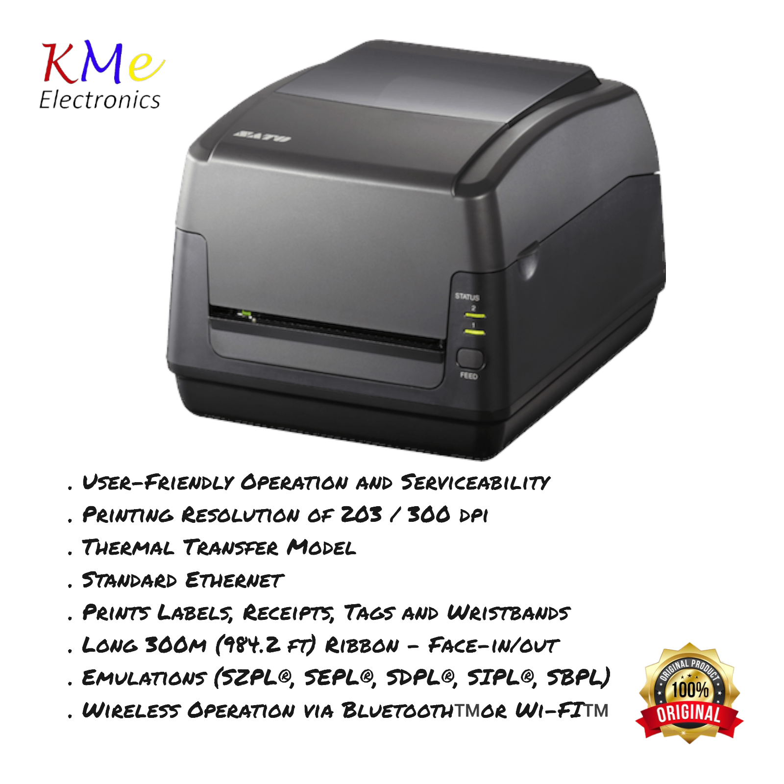 Original Sato WS408TT-STD Sato WS4 Thermal Transfer Printer | Barcode Thermal Printer | Label ...